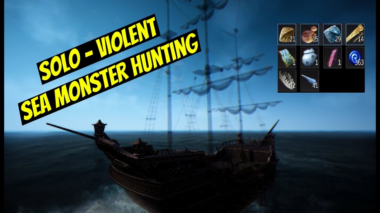 Violent Sea Monster Hunting (SOLO) - Black Desert Online - YouTube