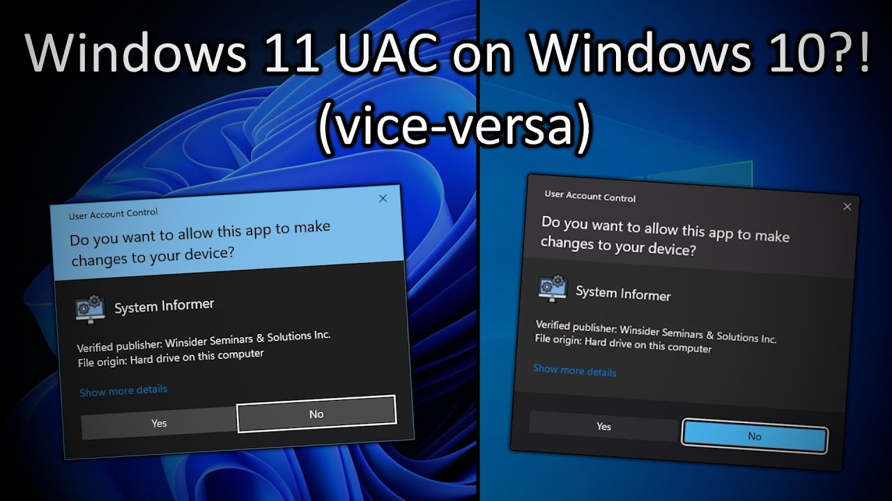 Windows 11's UAC to Windows 10?! (and vice versa) - YouTube