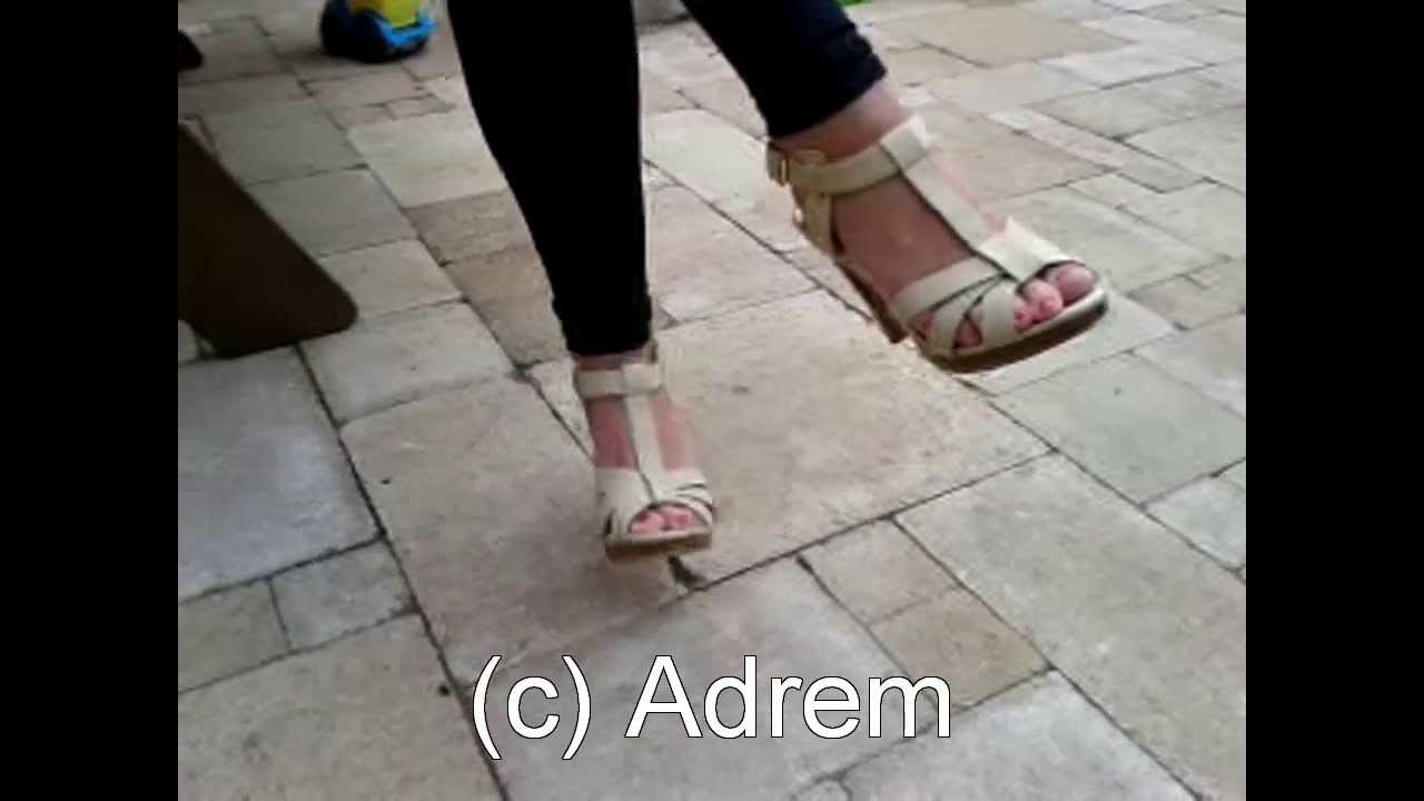 dangling in high heel sandals - YouTube