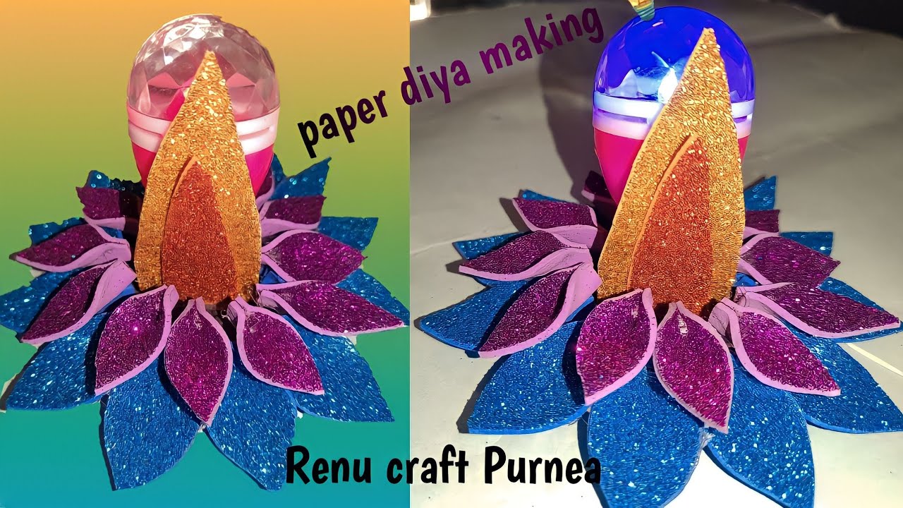 paper se diya kaise banaye/paper diya craft/paper diya making idea for ...