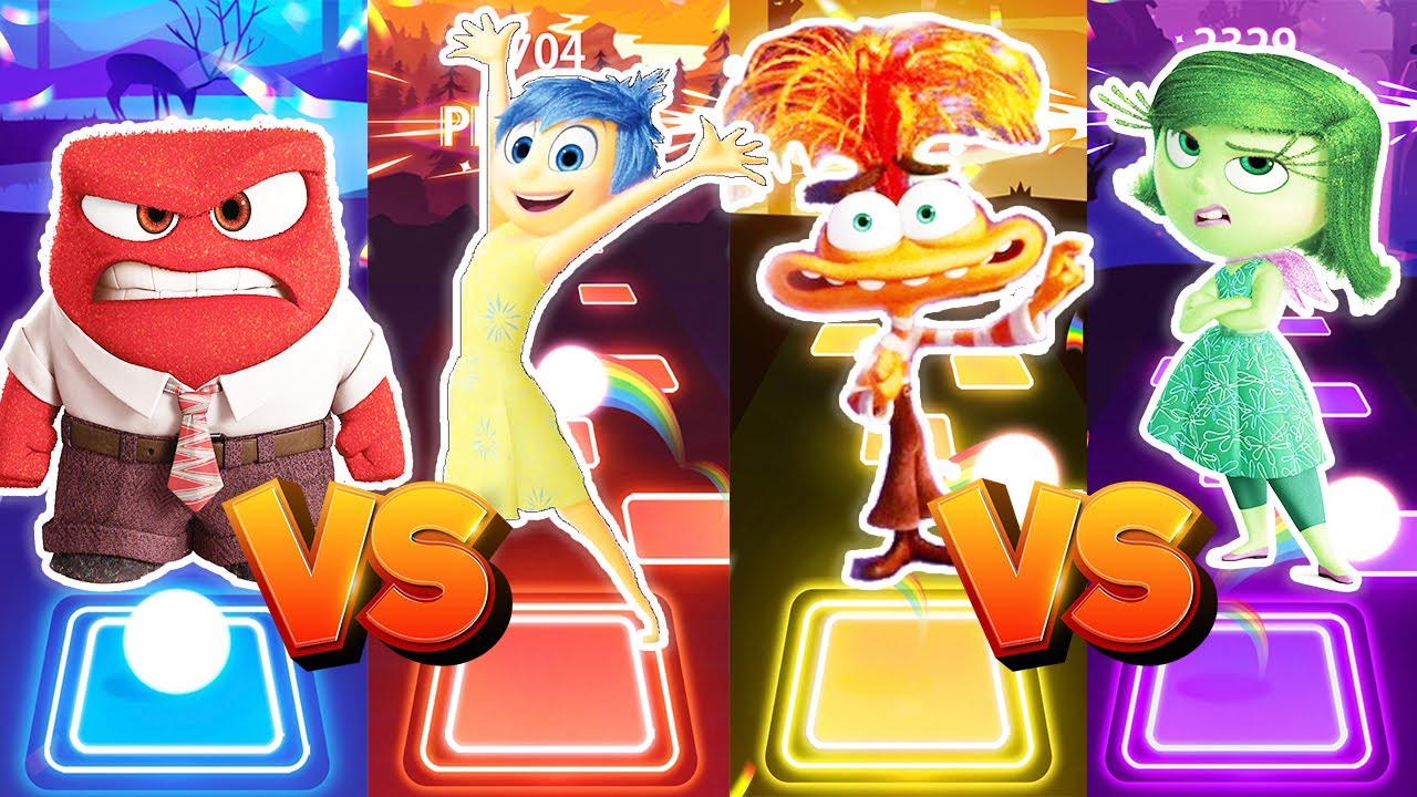 INSIDE OUT 2 ANGER VS DISGUST VS JOY VS ANXIETY TILES HOP EDM RUSH ...