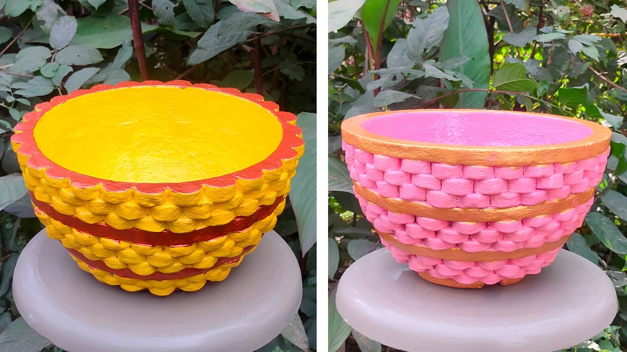 unique and beautiful cement planter - YouTube