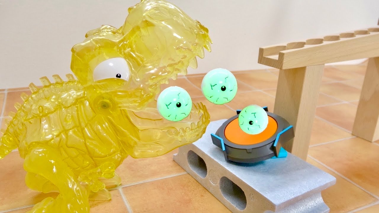 Marble Run ASMR♪HABA Wave Slope & Trampoline, Dinosaur BIG T-REX - YouTube