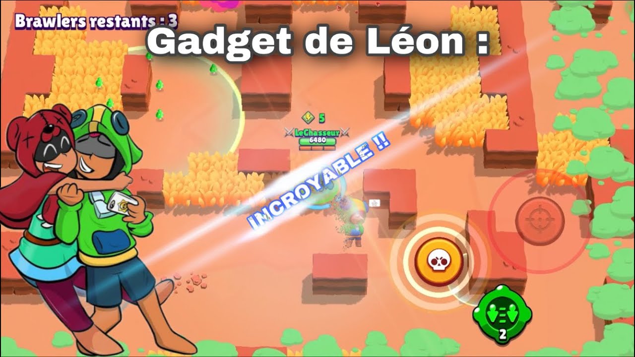 Test Léon 100% + Gadget - Brawl Stars - YouTube