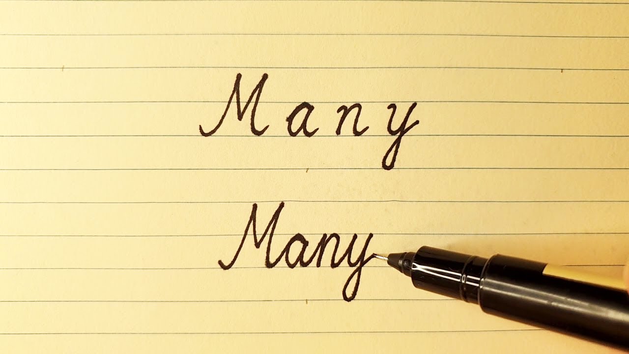 Many English Cursive Handwriting Tutorial - YouTube
