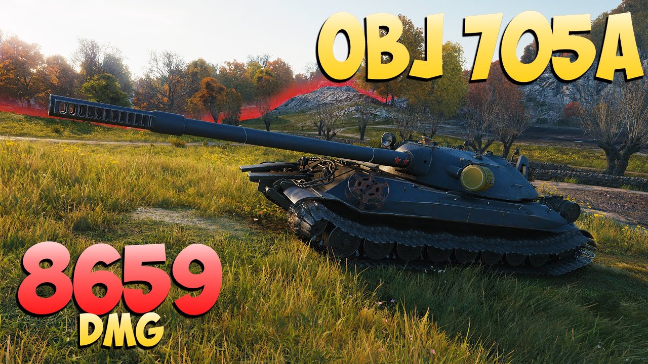 Obj 705A - 4 Kills 8.6K DMG - Three marks! - World Of Tanks - YouTube