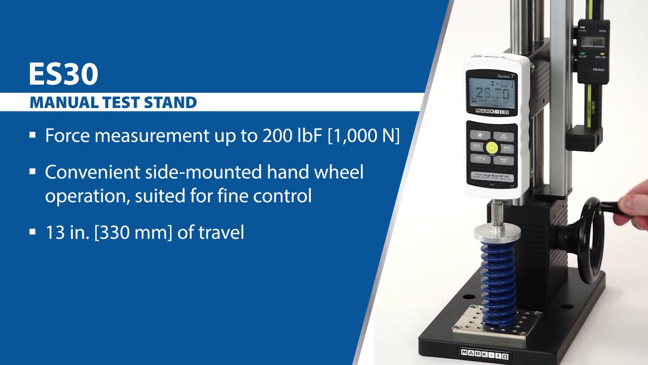 Force Measurement Test Stand Model ES30 - YouTube