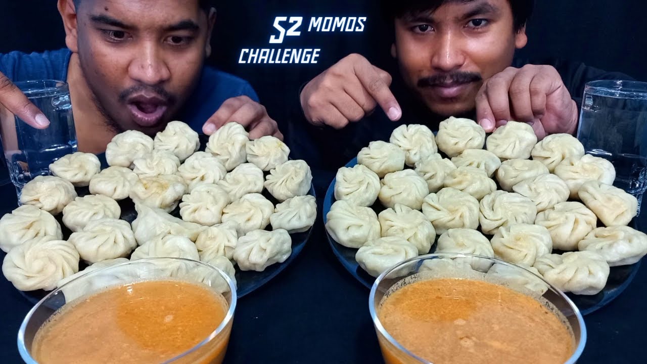 52 MOMOS EATING CHALLENGE WITH PUNISHMENT | MOMOS EATING ASMR | MOMOS ...