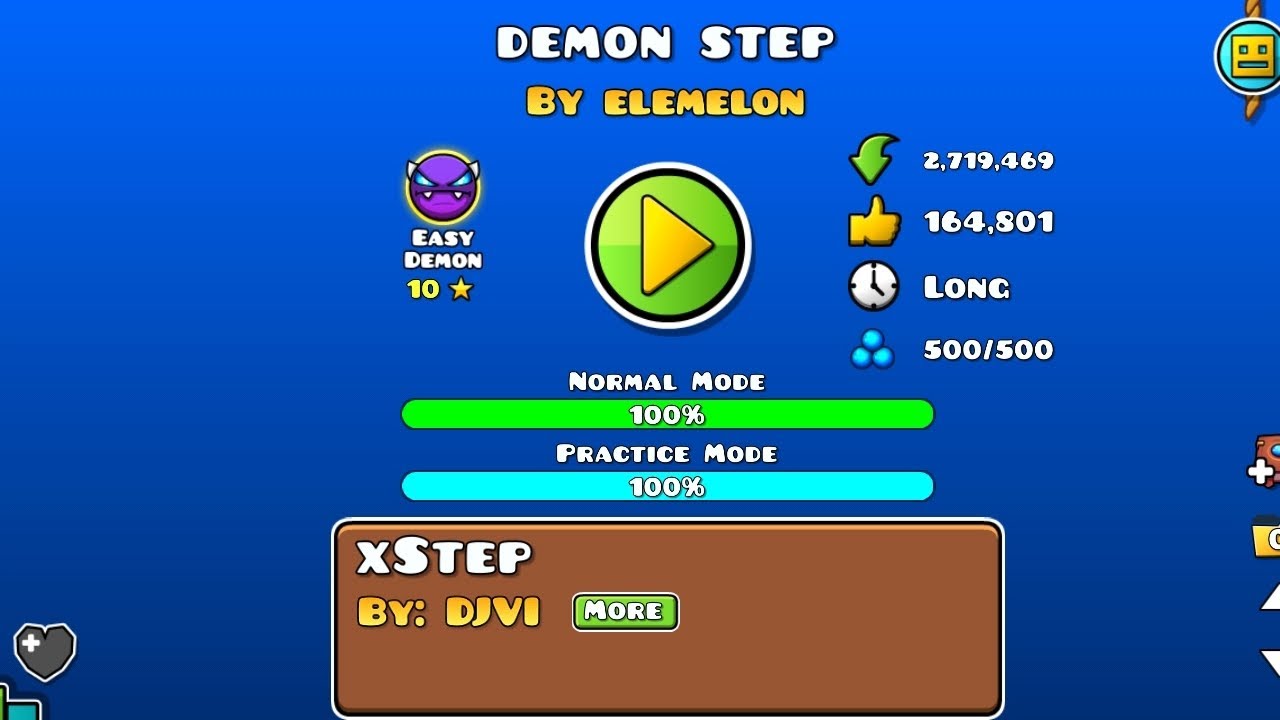 DEMON STEP 100% EASY demon BY ELEMELON - YouTube