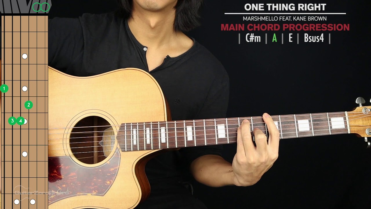 One Thing Right Guitar Cover Marshmello 🎸|Tabs + Chords| - YouTube