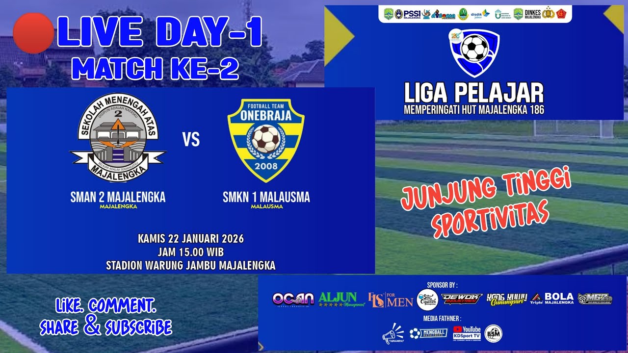LIVE LIGA PELAJAR🔴 MATCH DAY KE-1 GAME KE-2 || SMAN2 MJL VS SMK 1 ...