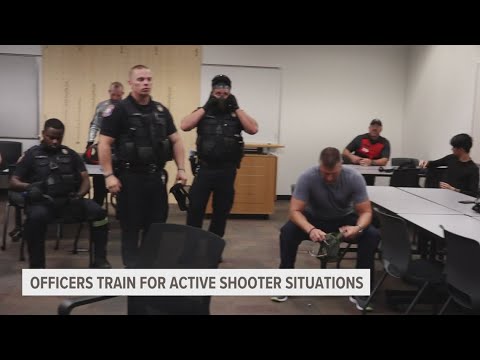 GRPD officers train for active shooter situations - YouTube