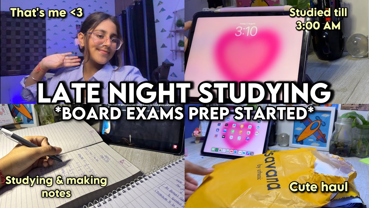 *LATE NIGHT* STUDYING for BOARD EXAMS📖💯 | Studying & Making Notes ...