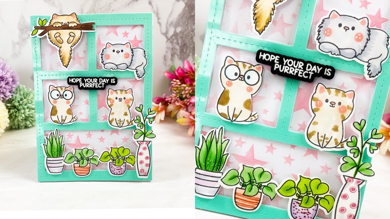 How to create a cute scene on your handmade cards #cardmaking - YouTube