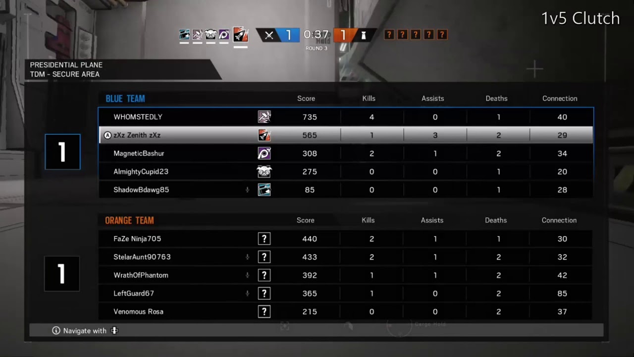 1v5 Clutch on R6 - YouTube