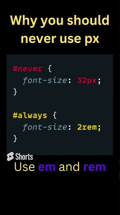 Why you should never use px to set the font size in CSS - YouTube