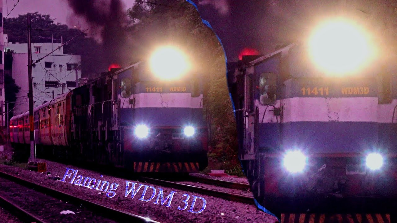 Flaming GTL WDM 3D Twins accelerate out of KSR Bengaluru: 12786 Mysuru ...