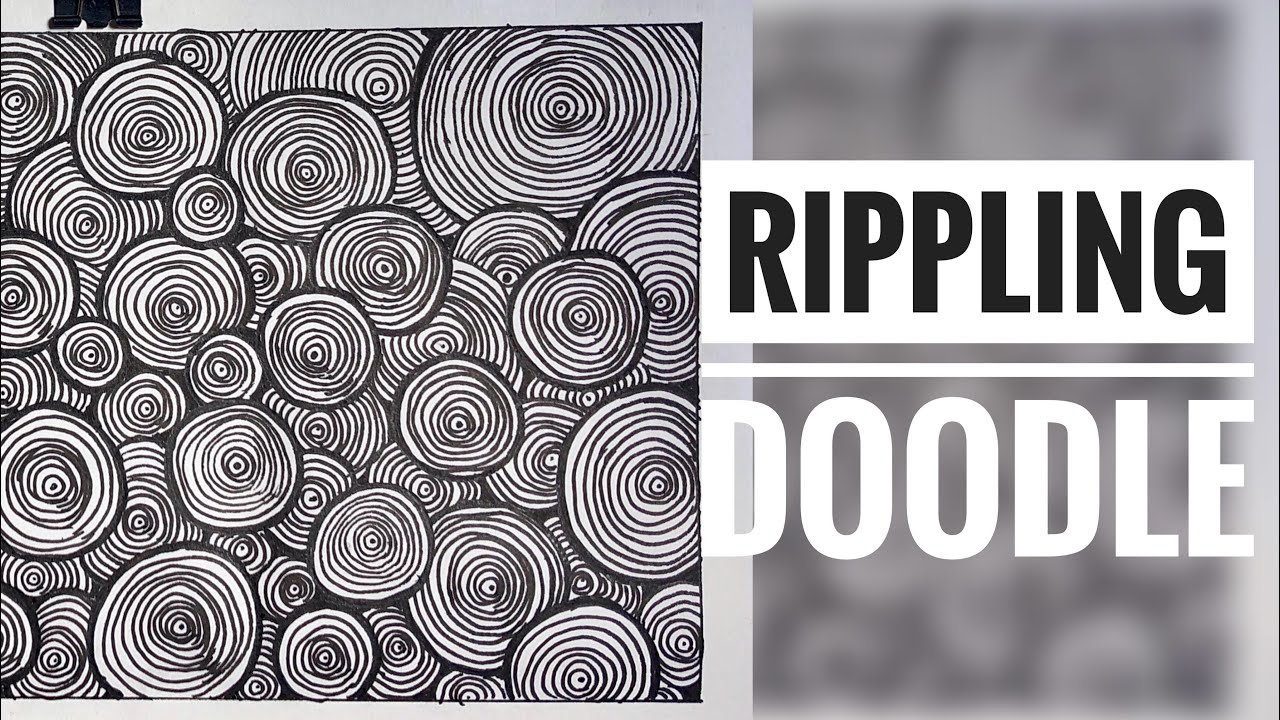 RIPPLING DOODLE | Line Art | Relaxing Art - YouTube