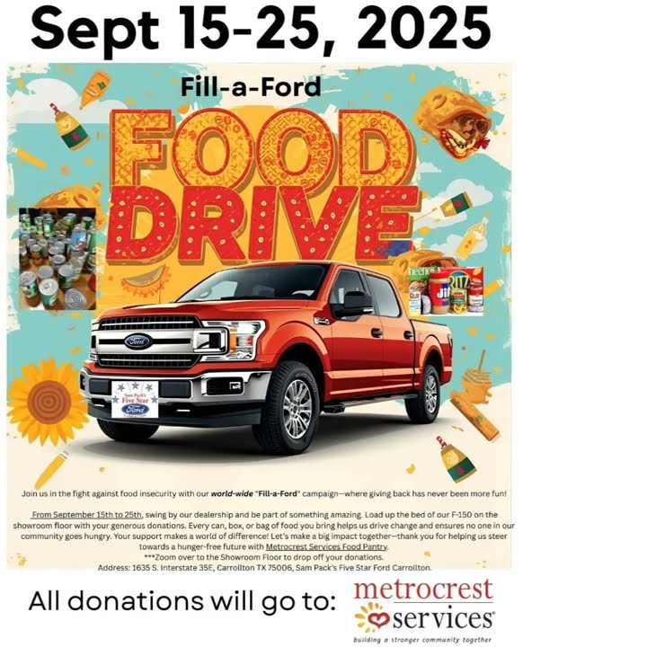 Fill-a-Ford Food Drive, Sam Pack's Five Star Ford Carrollton - YouTube