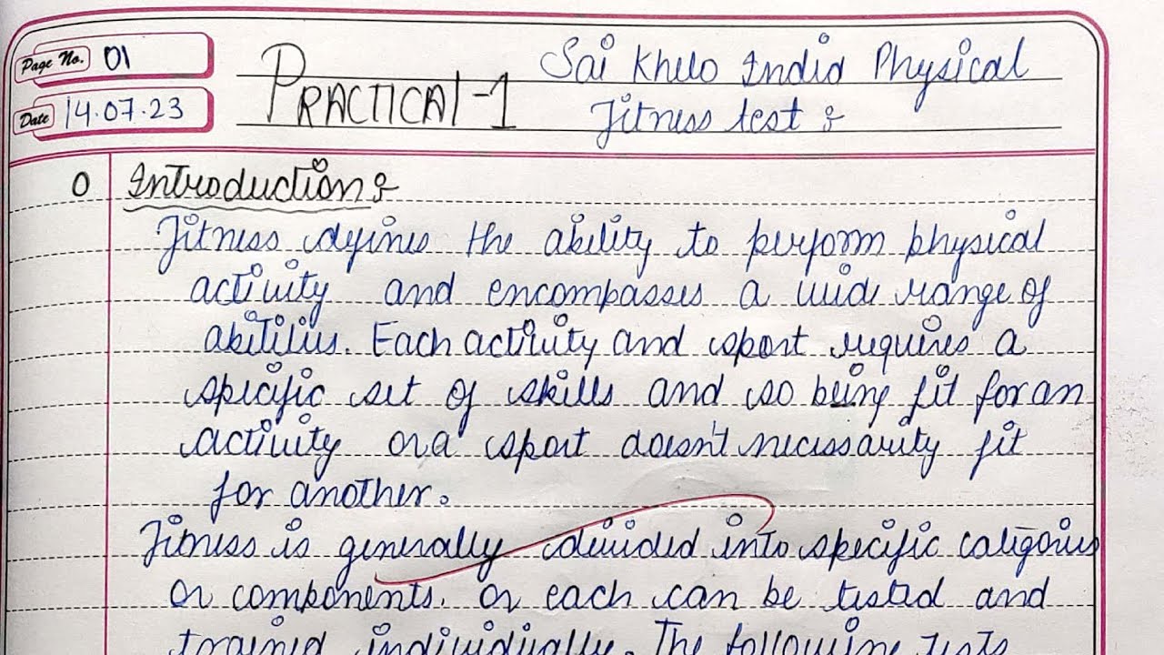 Physical Education Practical File || Practical -1 SAI Khelo India ...