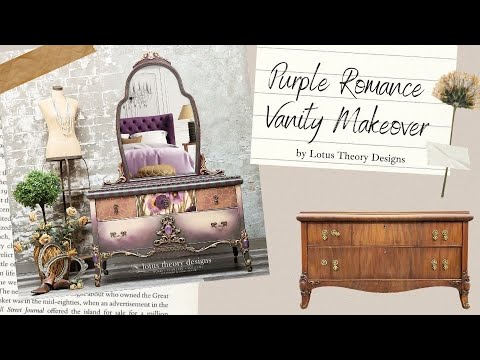 Romantic Purple Antique Vanity Makeover | Painted Princess Chest - YouTube