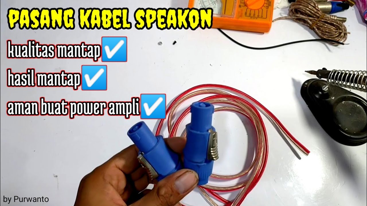cara pasang kabel ke jack speakon - YouTube