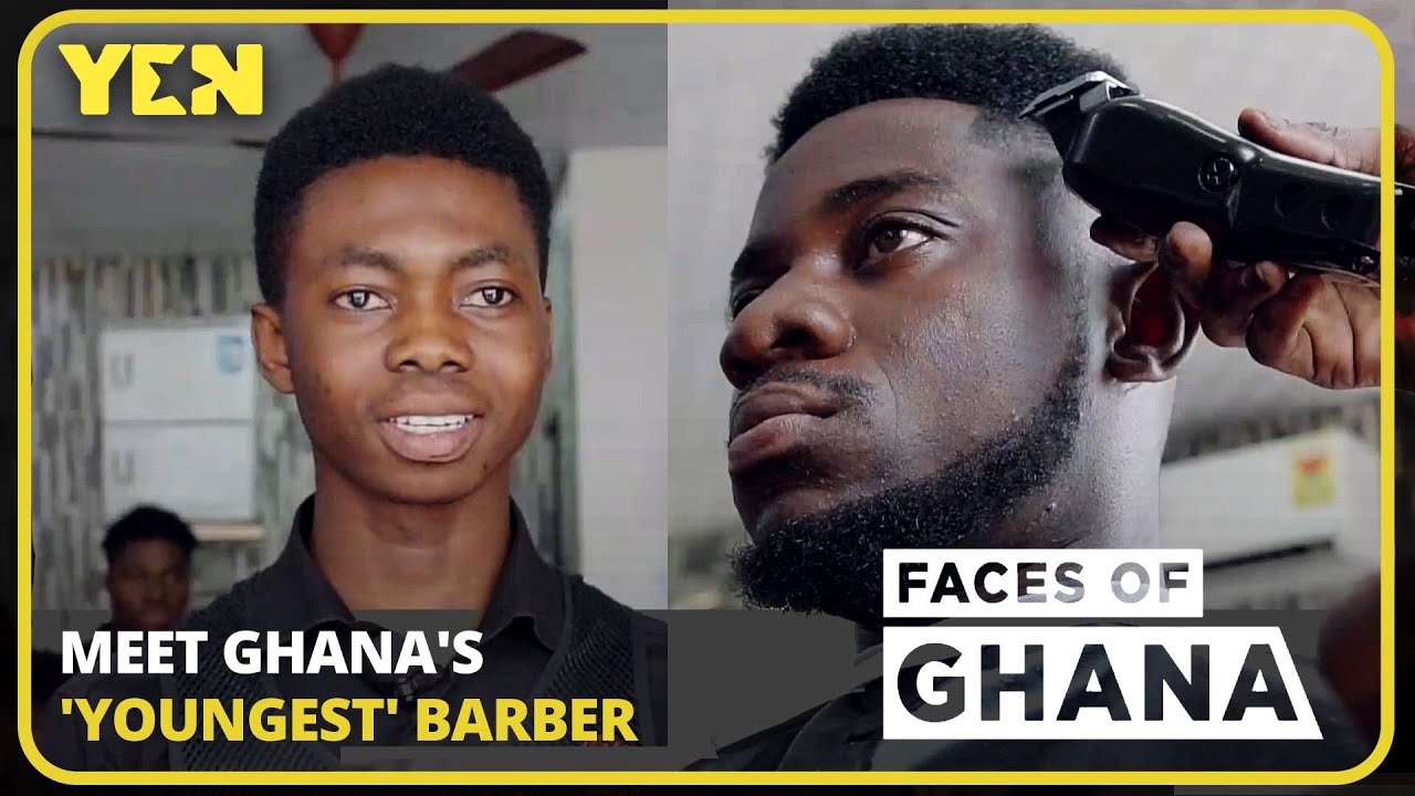 Faces of Ghana: Meet Ghana's 'Youngest' Barber | #Yencomgh - YouTube