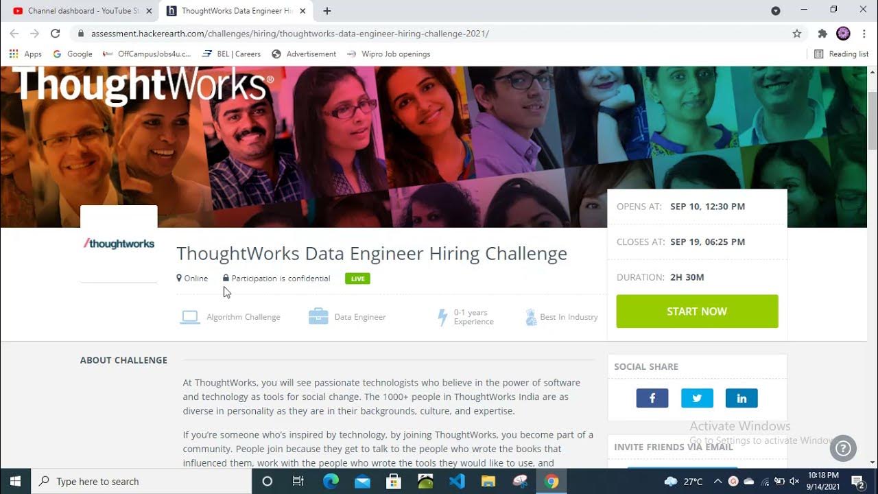 ThoughtWorks Data Engineer Hiring Challenge | ThoughtWorks Online Coding Challenge | #hiring ...