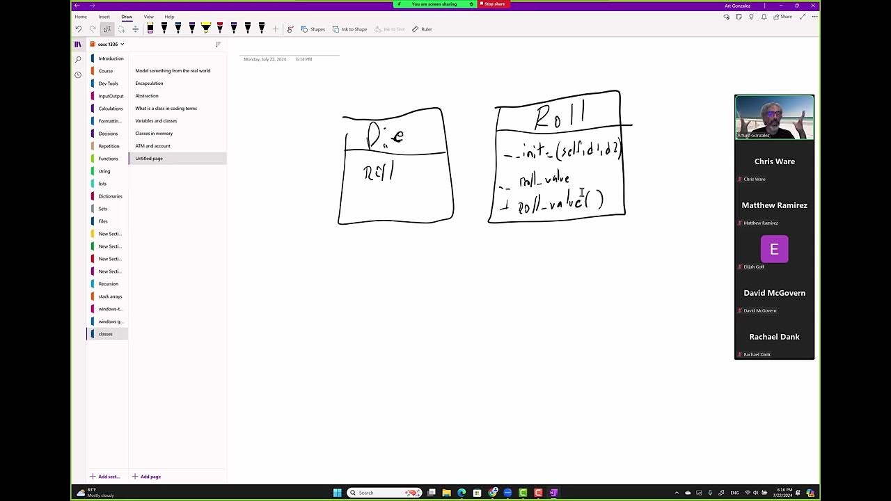 072224 COSC 1336 Python object-oriented: multiple classes-Roll - YouTube
