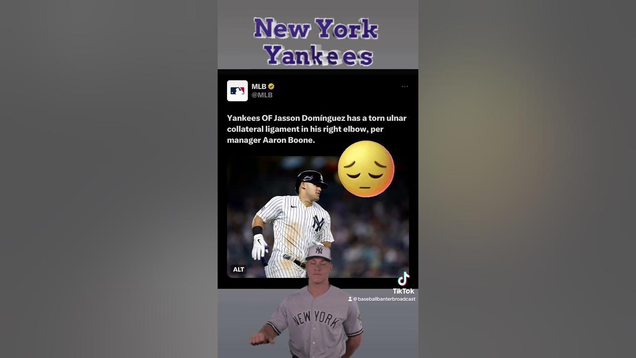 Yankees Jasson Domínguez Has A Torn Ucl In His Right Elbow And Will Need Tommy John Surgery Youtube