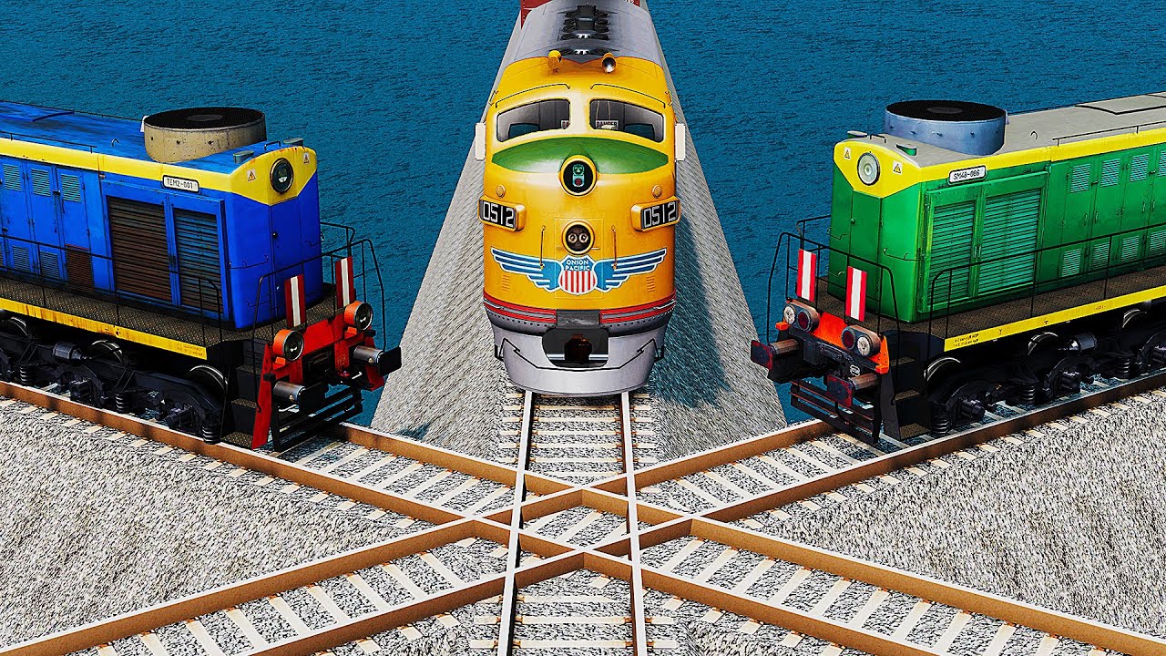Triple Trains vs Impossible Crazy Triple Overlapping Rail Tracks ...
