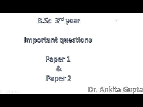 B.Sc final Year important questions (Physics) - YouTube