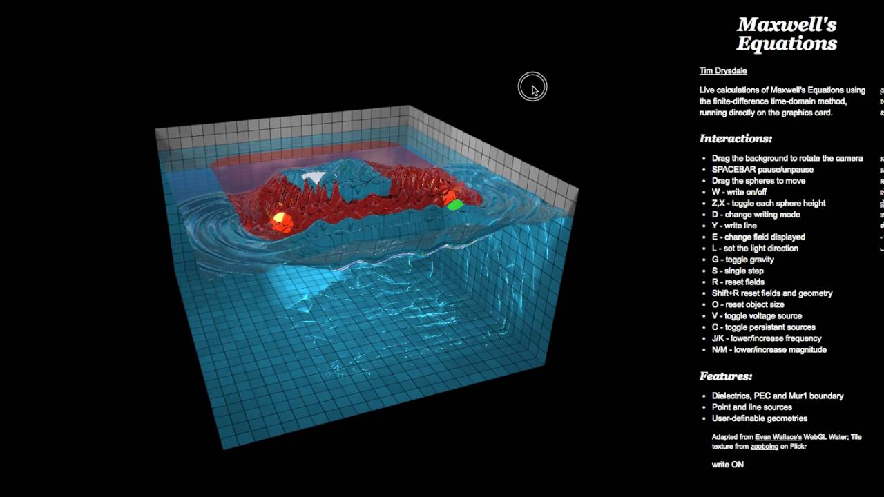 Maxwell's equations simulated live on GPU via WebGL - YouTube