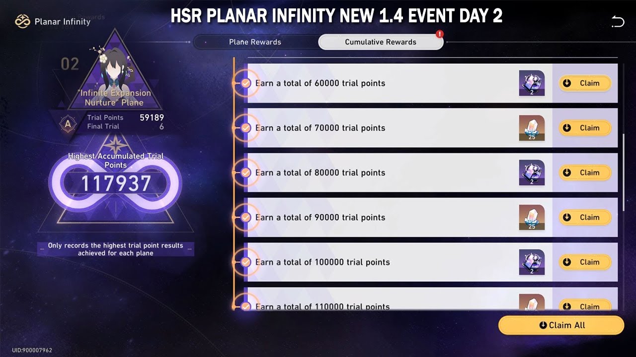 HSR Planar Infinity New 1.4 Event Day 2 Gameplay - Ruan Mei Infinite ...
