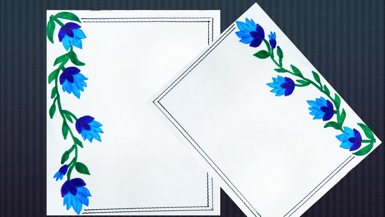 Simple Border Design on Paper for Project Work/Front Cover Page Design ...
