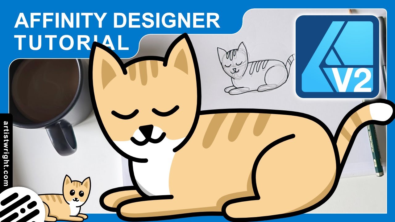 Affinity Designer Tutorial for Beginners - Cute Cat - YouTube