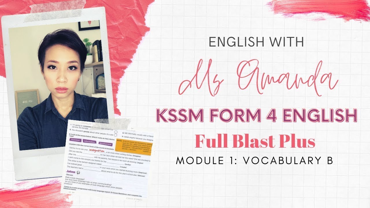 Module 1: Vocabulary B Form 4 English Full Blast Plus Explained in BM ...