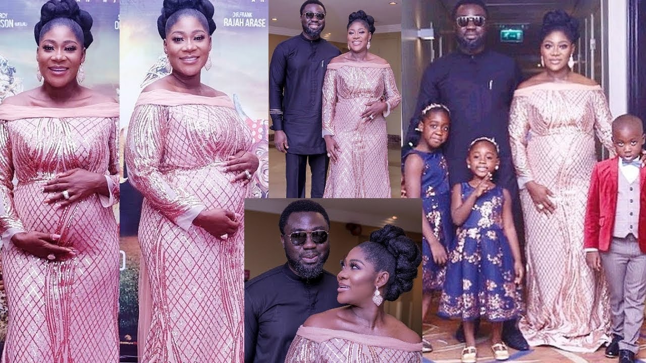 Pregnant Mercy Johnson and Her Family at her Movie premiere The Legend ...