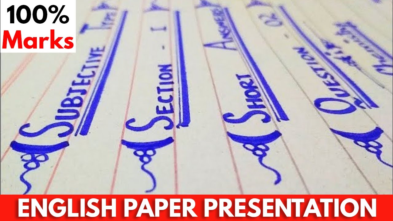 English Paper Presentation for Intermediate (100 Marks) - YouTube