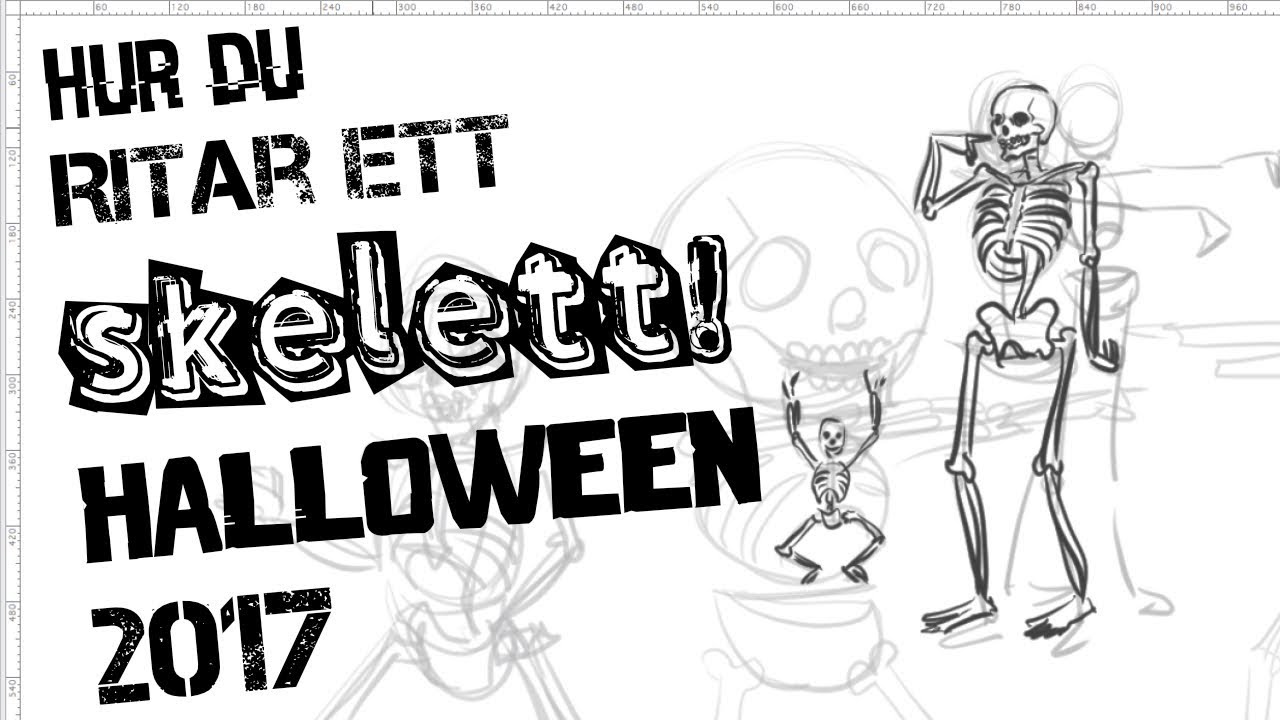 Hur du ritar ett skelett - halloweenspecial 2017! - YouTube