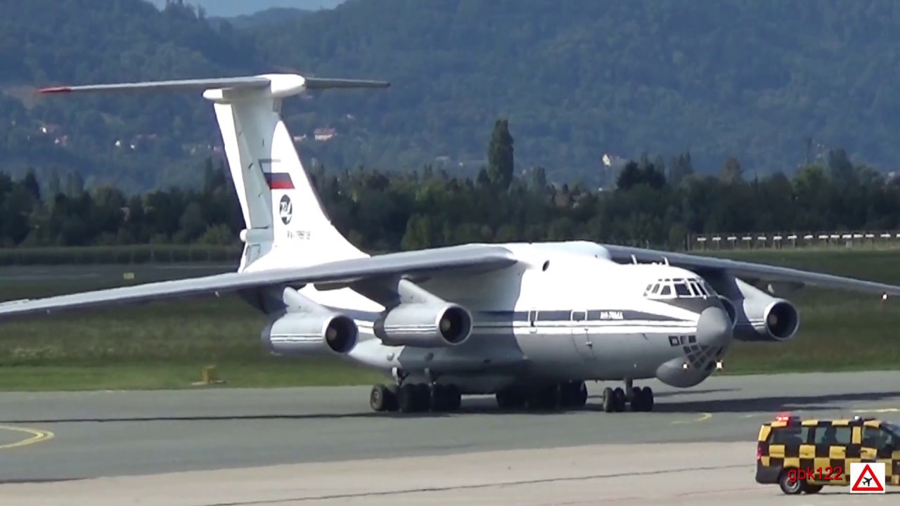 Ilyushin il-76 cargo plane at Graz airport 2018-08-16 - YouTube