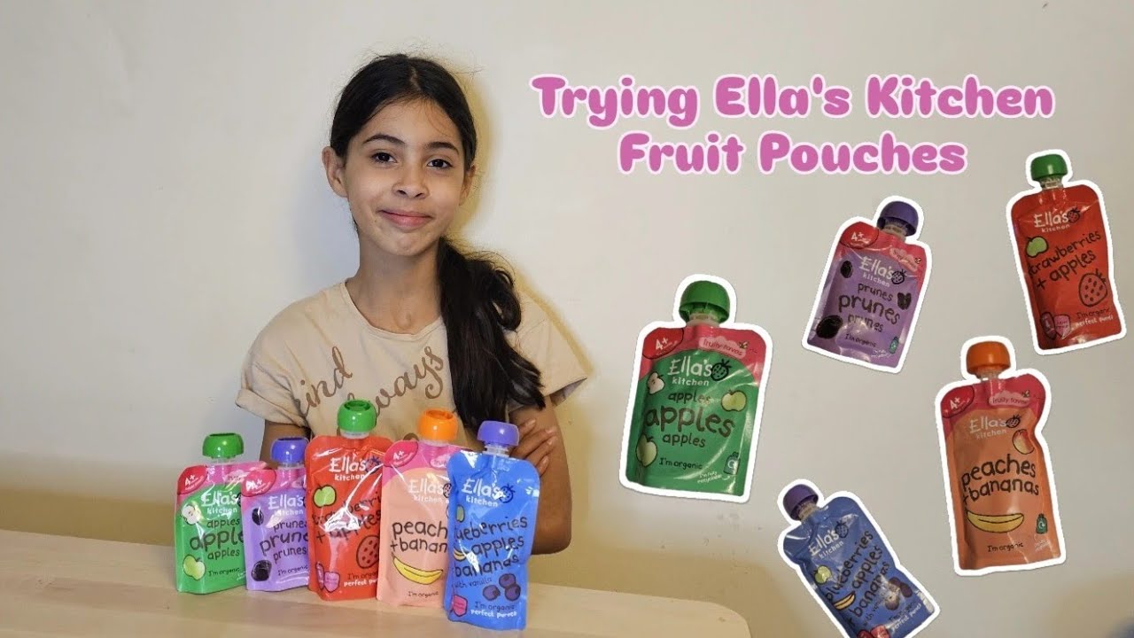 Trying Ella's Kitchen Fruit Pouches - YouTube