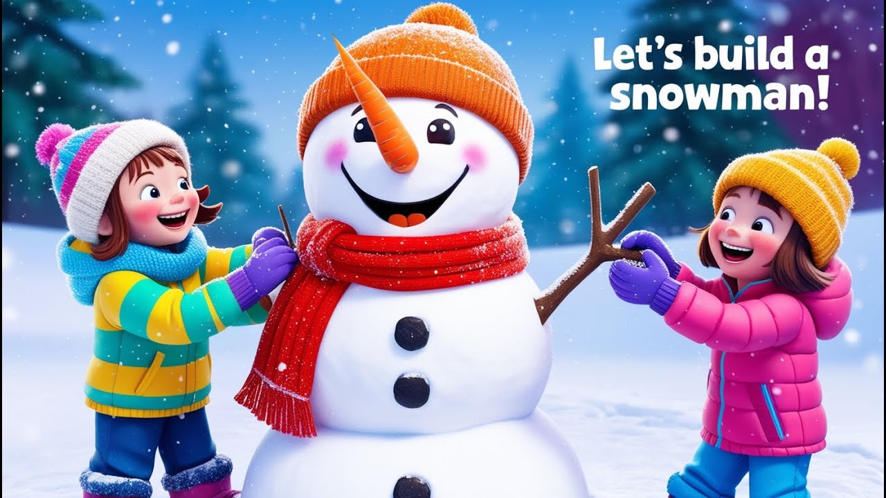 Let’s Build a Snowman | Kids Song | ALPHA FUN Nursery Rhyme | 3D ...
