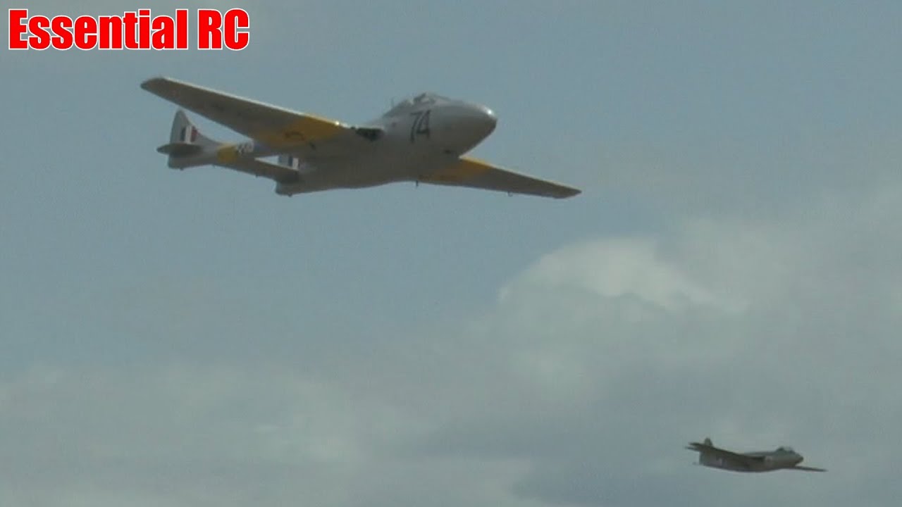 Sea Hawk and de Havilland Vampire RC turbine jets - YouTube