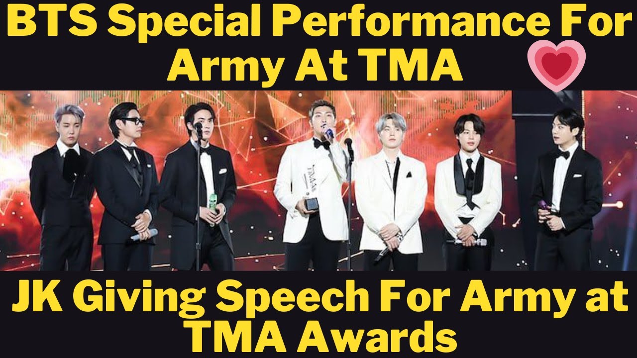 BTS Special Performance For Army At TMA | JK Giving Speech For Army at TMA Awards | BTS at TMA ...