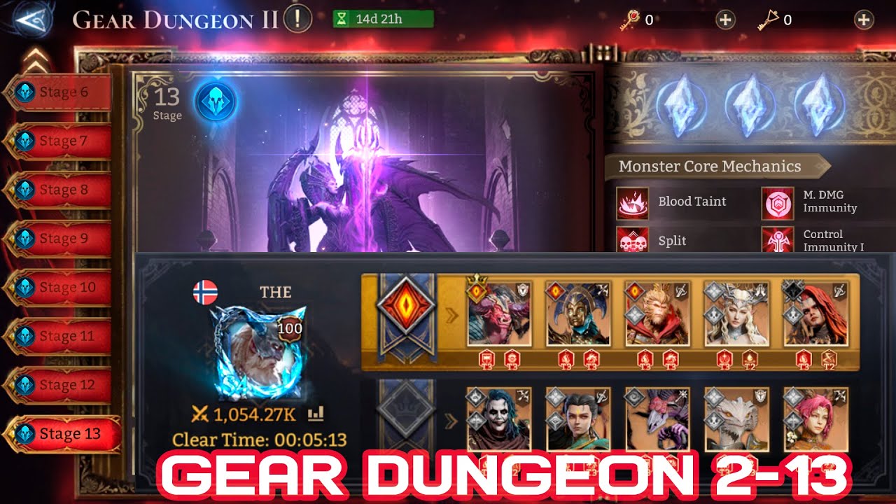 Watcher of Realms | Gear Dungeon 2-13 with only one Lord bonus | non ...