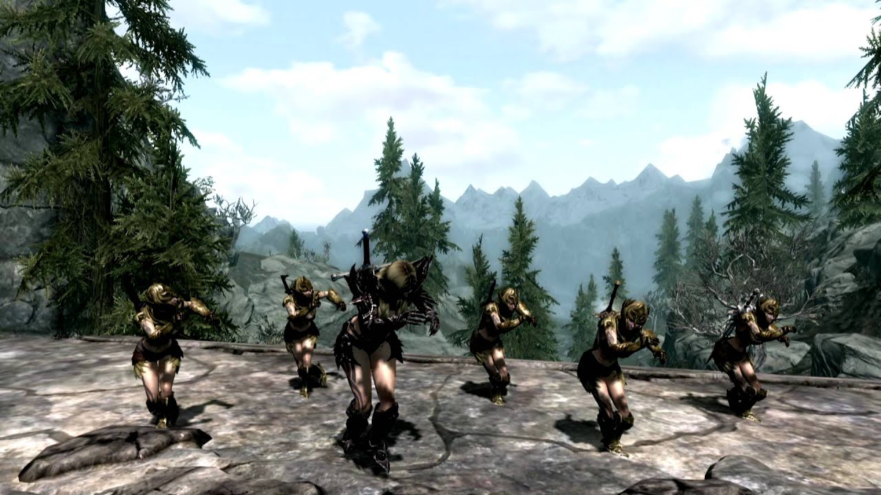 Skyrim Gameplay Dance Animation 2 - YouTube