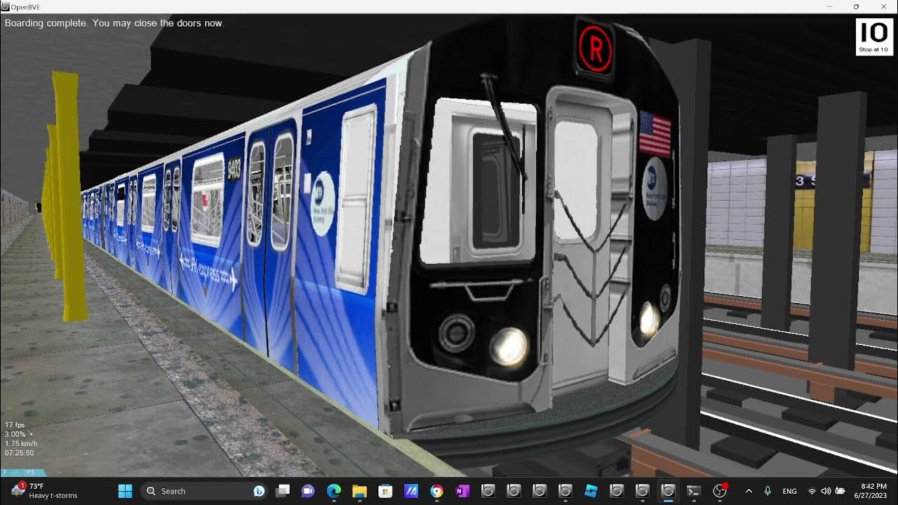 Openbve Gameplay Simulator NYCT BMT JFK R160B Siemens 2006 Present R train to Forest Hills 71st ...