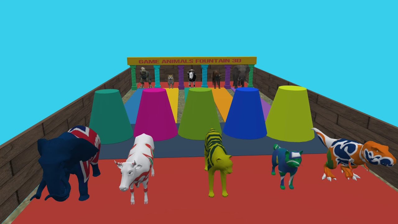 animal crossing fountain transformation with dinosaur ,dog,cow,tiger ...