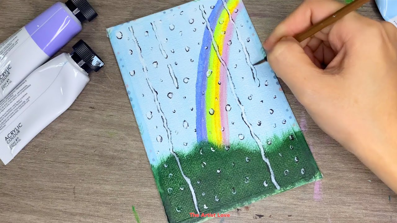 Amazing Rainbow Painting / Acrylic Painting Tutorial for Beginners #134 ...